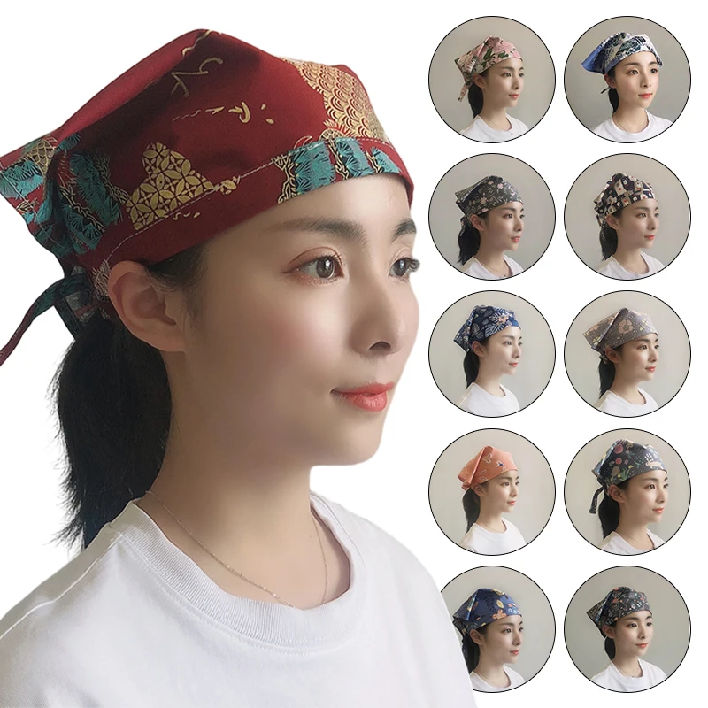 Waiter's Work Headscarf Triangle Headscarf Japanese Catering Uniform ...