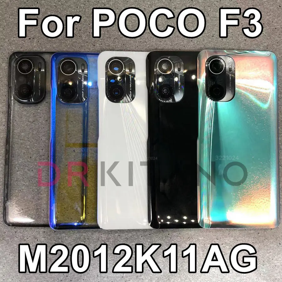Back Glass Cover For Xiaomi POCO F3 Battery Cover Rear Housing Panel ...