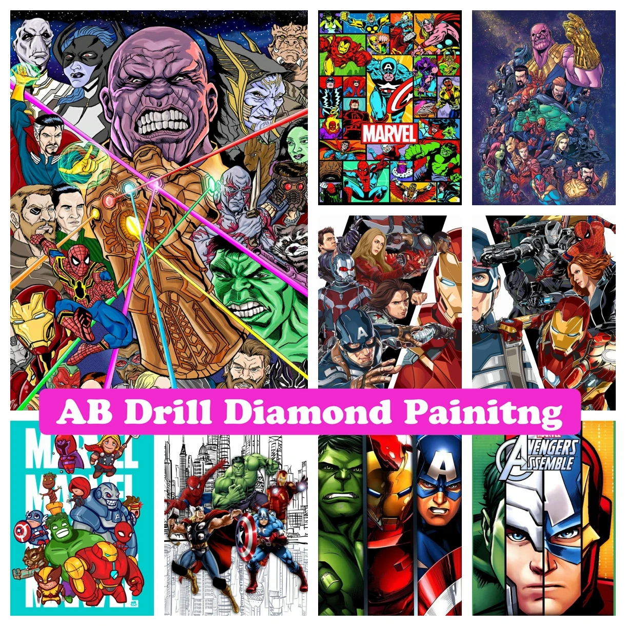 Marvel Superheroes AB Diamond Painting Picture The Avengers Embroidery ...