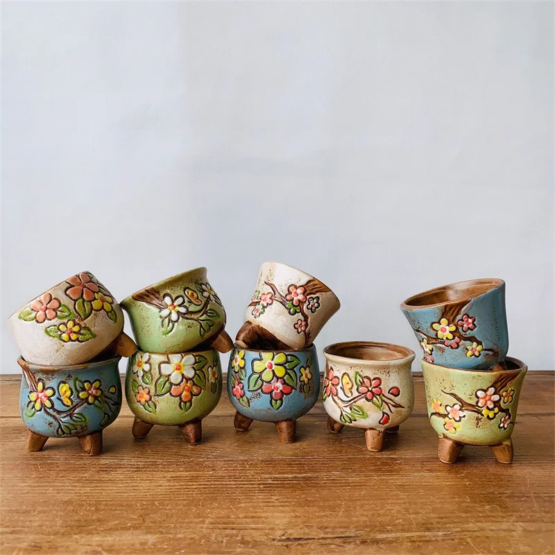 Korean-Simple-Fleshy-Flower-Pot-Ceramic-Hand-painted-Fresh-Thumb-Pot ...