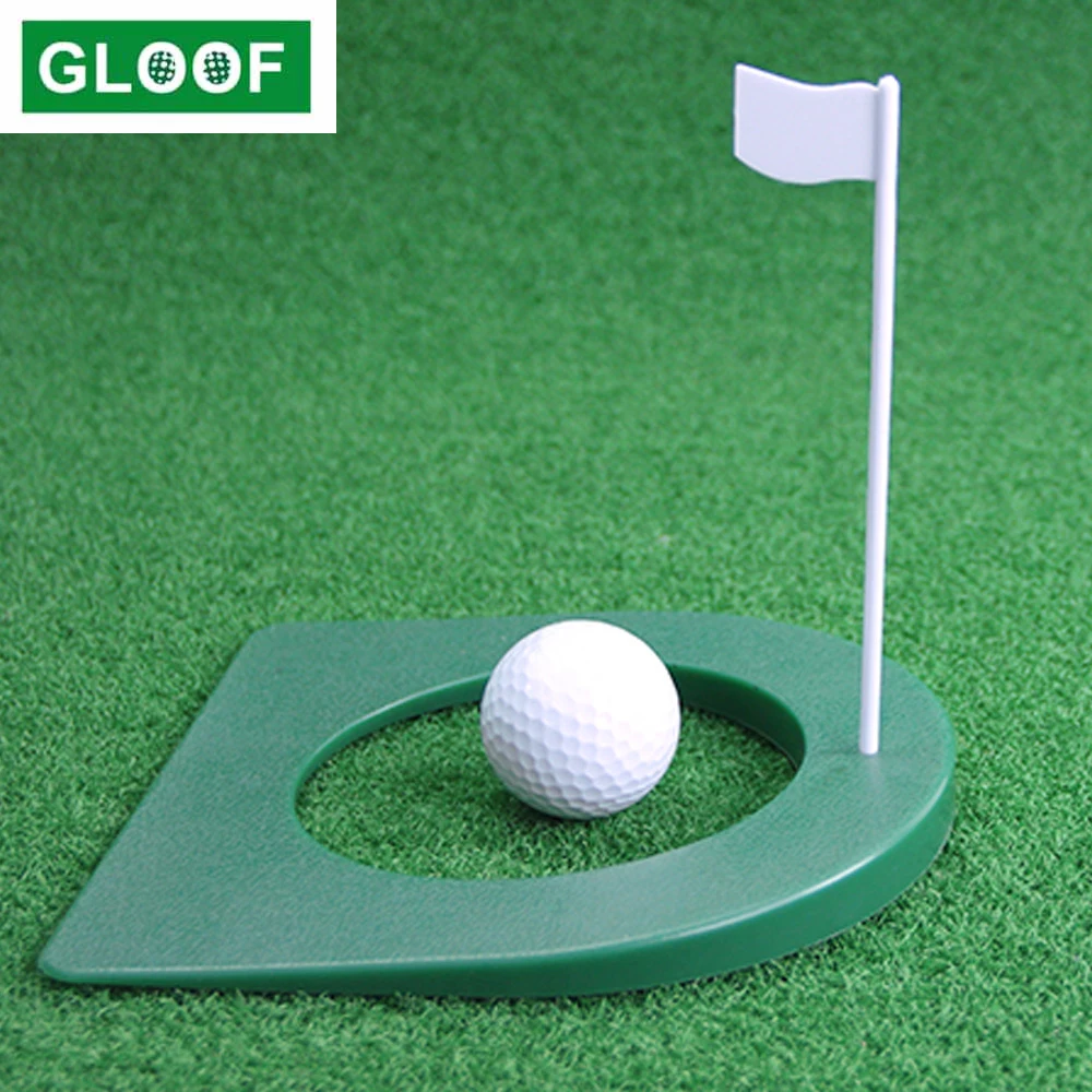 1Set Golf Practice Putting Cup with Adjustable Hole White Flag Indoor ...