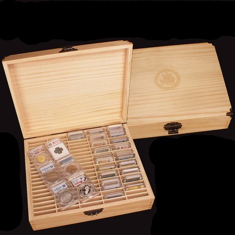Wooden-Coin-Storage-Box-100-Slot-Coin-Capsules-Universal-Coins-Case ...