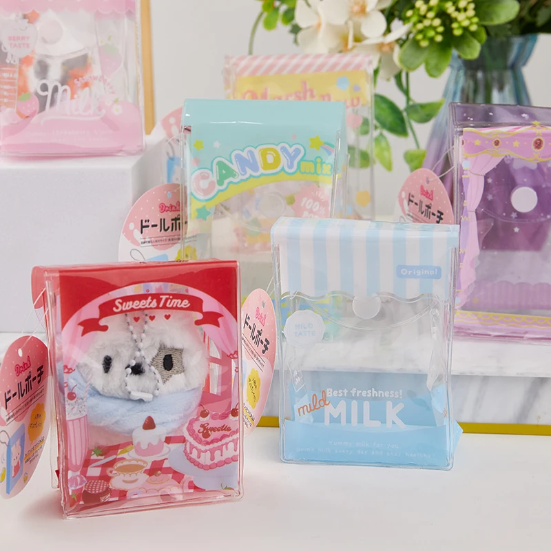 Cute Mini Plush Toy Storage Bag Kawaii Doll PVC Transparent Display Bag ...