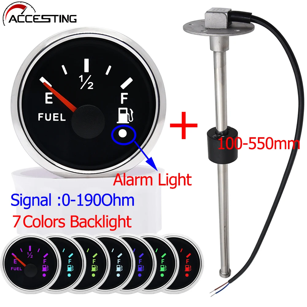52mm-Fuel-Level-Gauge-Fuel-Float-Level-Sensor-0-190-Ohm-for-Car-Marine ...