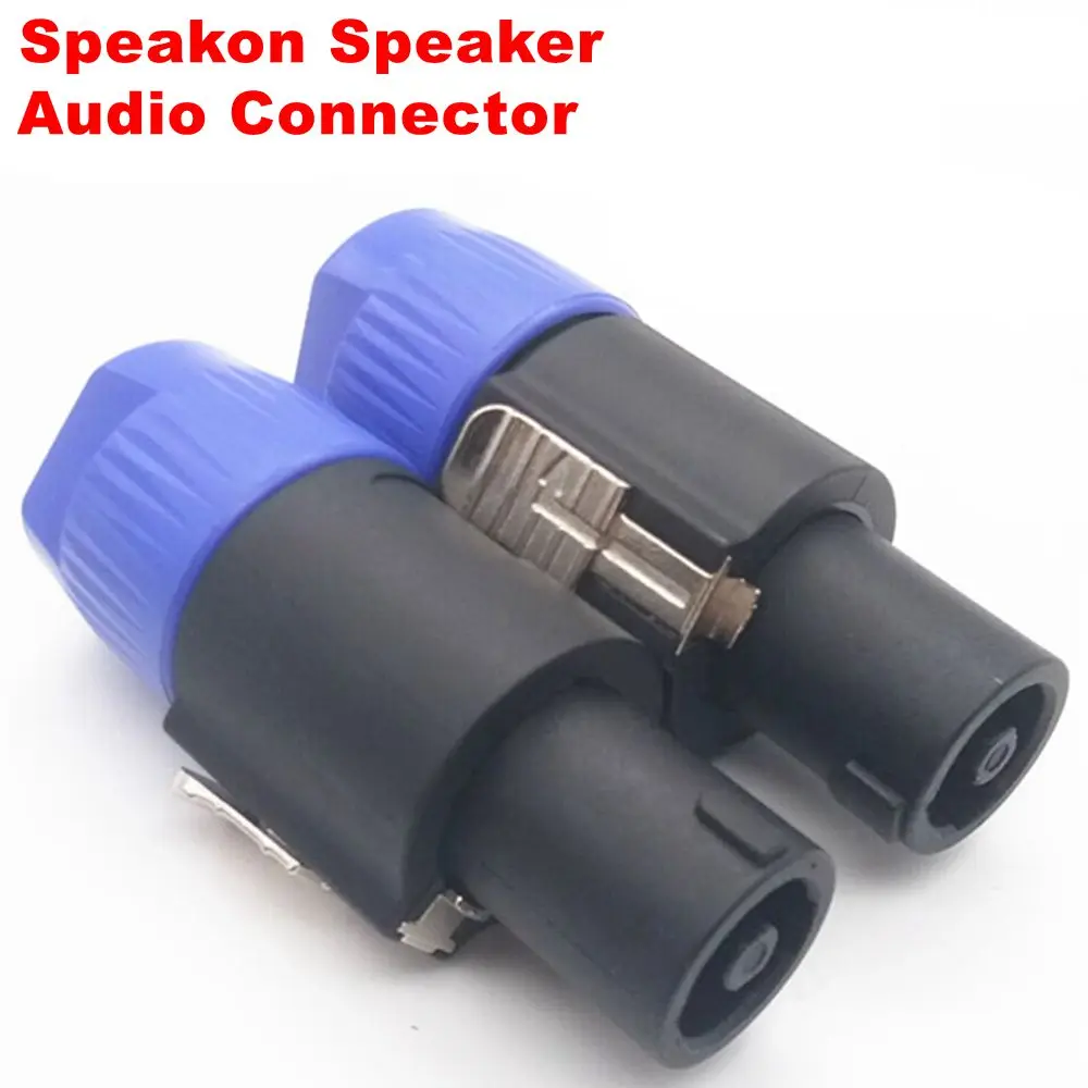 1 Pcs 4 Pin Speakon Speaker Connector Plug Male Audio Plug Blue Ring ...