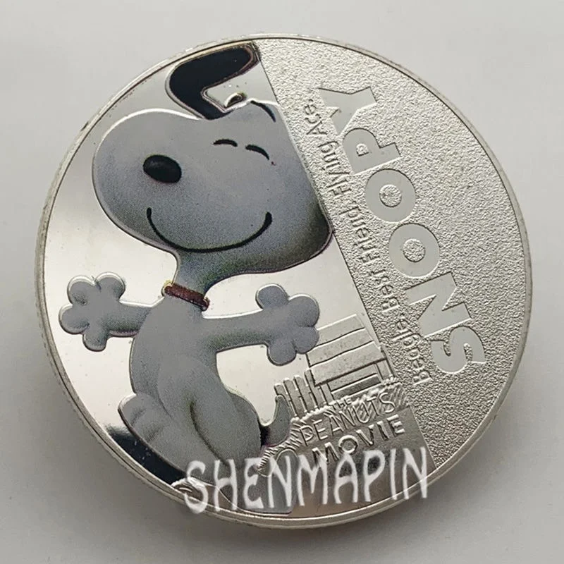 40MM-Snoopy-Anime-Kawaii-Medallion-Commemorative-Metal-New-Crafts-Gold ...