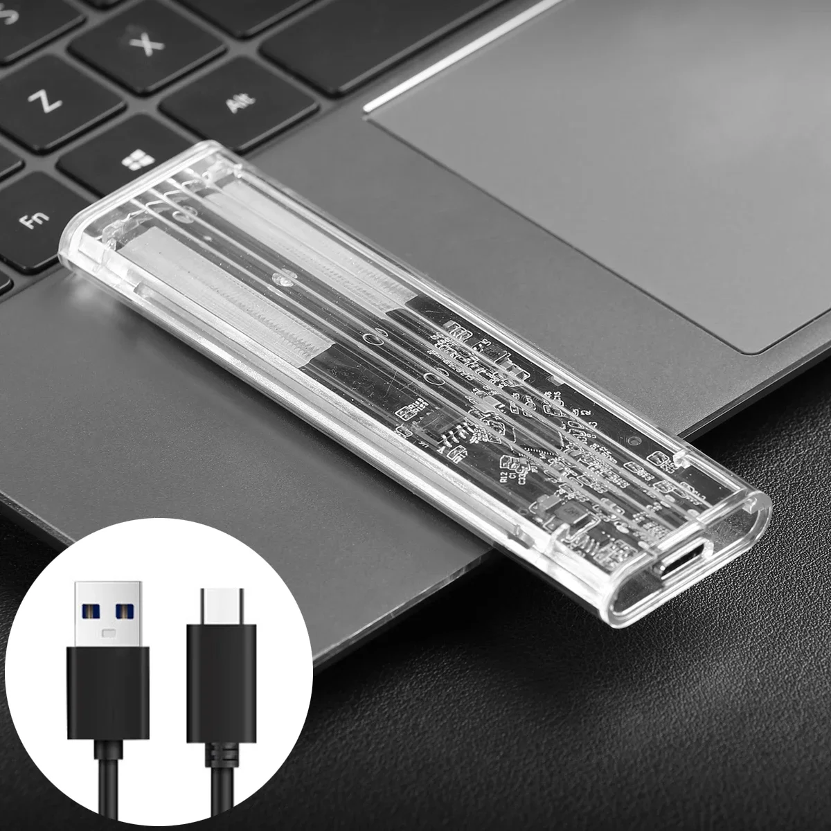 M-2-SSD-Case-NGFF-SATA-Hard-Disk-Box-Type-C-USB-3-1-Transparent ...