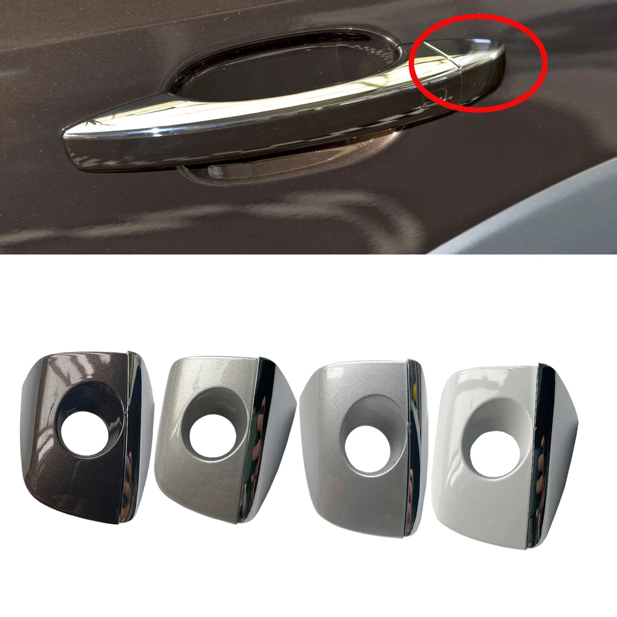 x1-Front-Left-Chrome-Door-Handle-Cover-Lock-Cylinder-Cap-For-Audi-A4-B8 ...