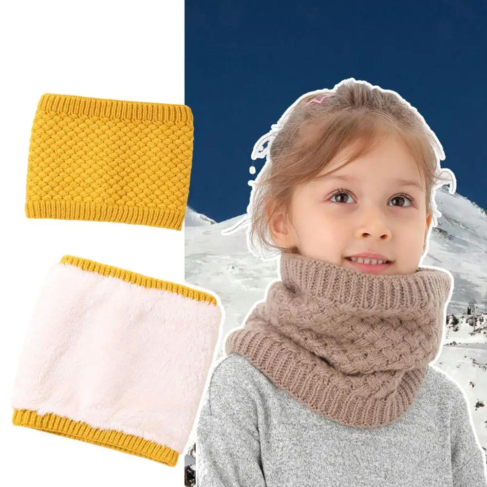 Autumn Winter Baby Scarf Knitted Children Thick Warm Neck Collar Fleece ...