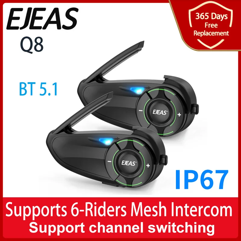 EJEAS-Q8-Intercomunicador-de-motocicleta-interface-de-carregamento-tipo-C-BT5-1-IP67-adota-nova ...