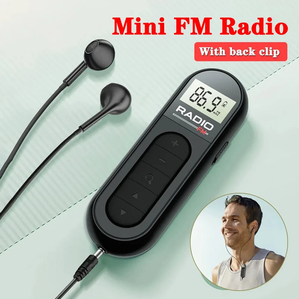 Portable-Mini-FM-Radio-Back-Clip-DSP-Radios-Receiver-Rechargeable-with ...