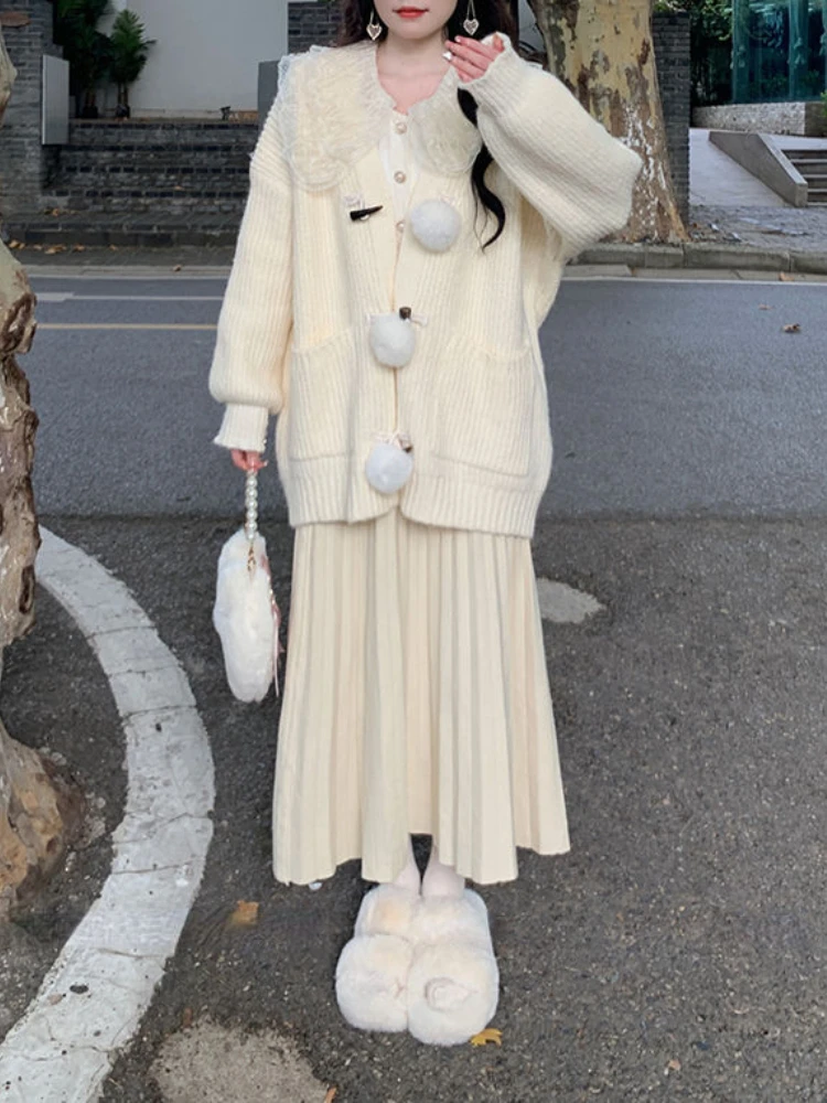 Korean Women Fashion Skirt Set | Korean Sweater Skirt Set | Korean 2 ...