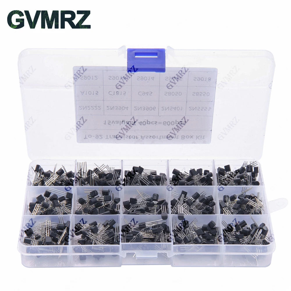 600PCS 15Value x 40Pcs Transistor TO-92 Assortment Box Kit Transistors ...