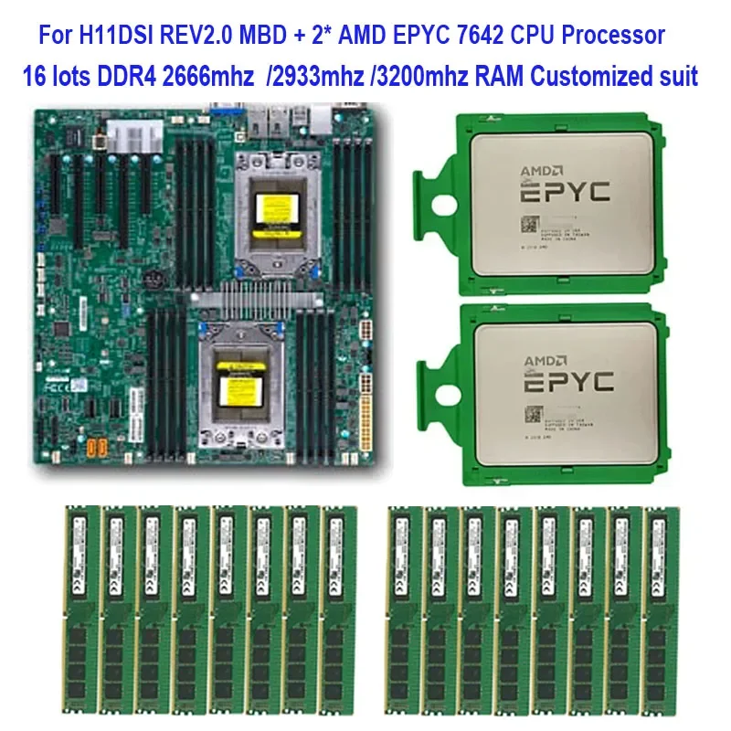 RAM-Set-For-H11DSI-REV2-0-Motherboard-2-EPYC-7642-CPU-2-3GHz-48C-96T ...