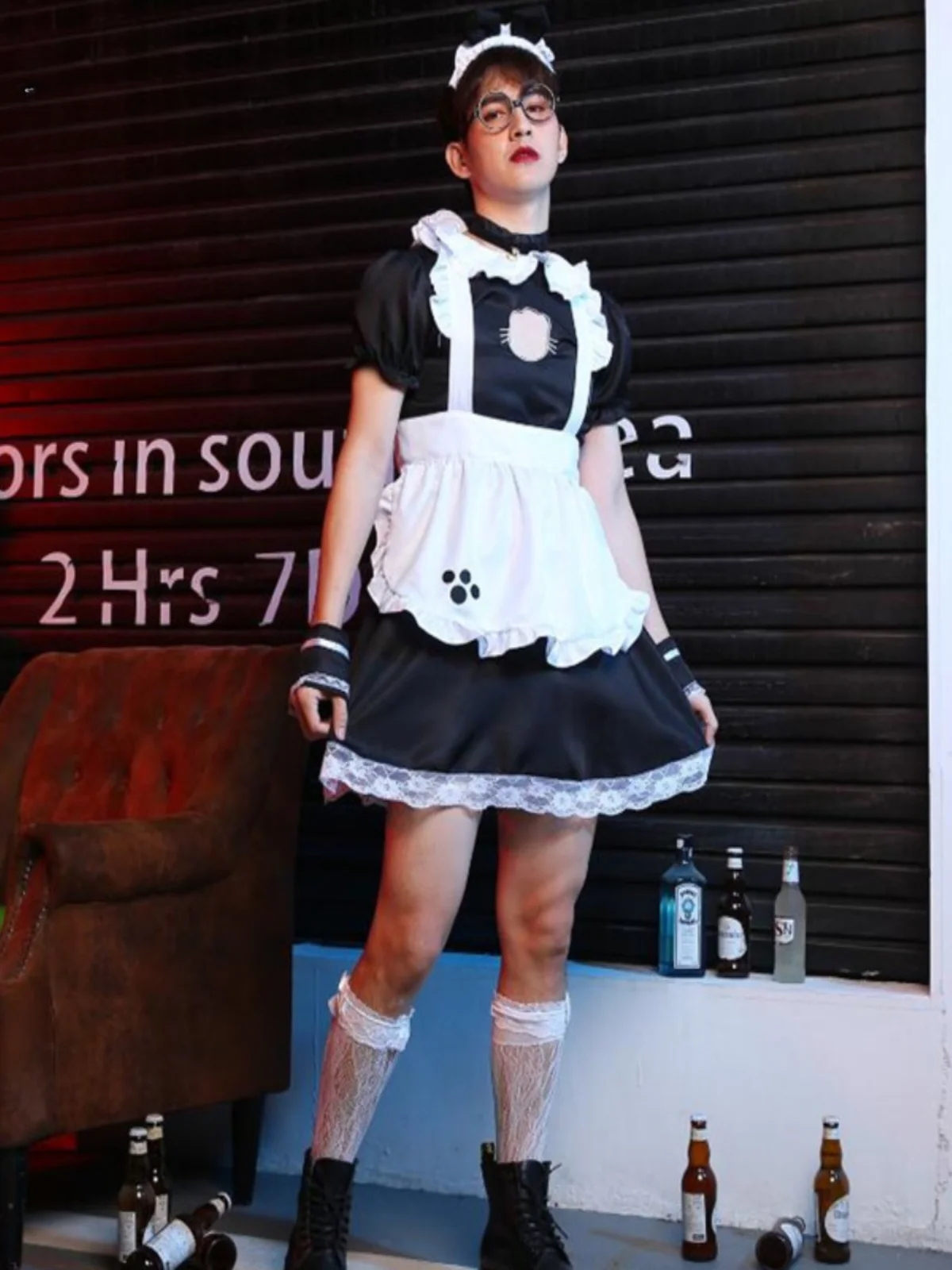 Maid-Big-Guy-Outfit-Lolita-Kitten-Pseudo-Girly-Suit-Anime-Cos-Costume ...