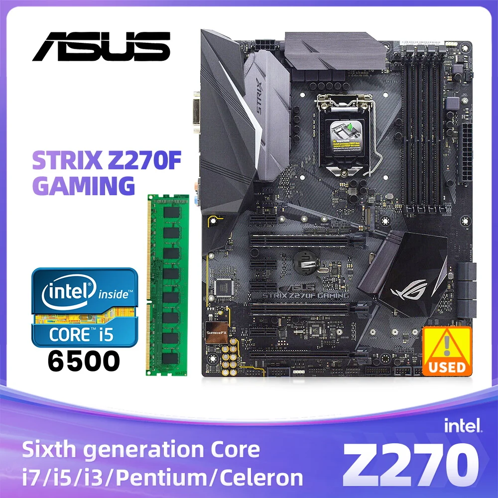 Asus rog strix z270f gaming + i5 6500 kit placa mãe intel z270 chipset ...