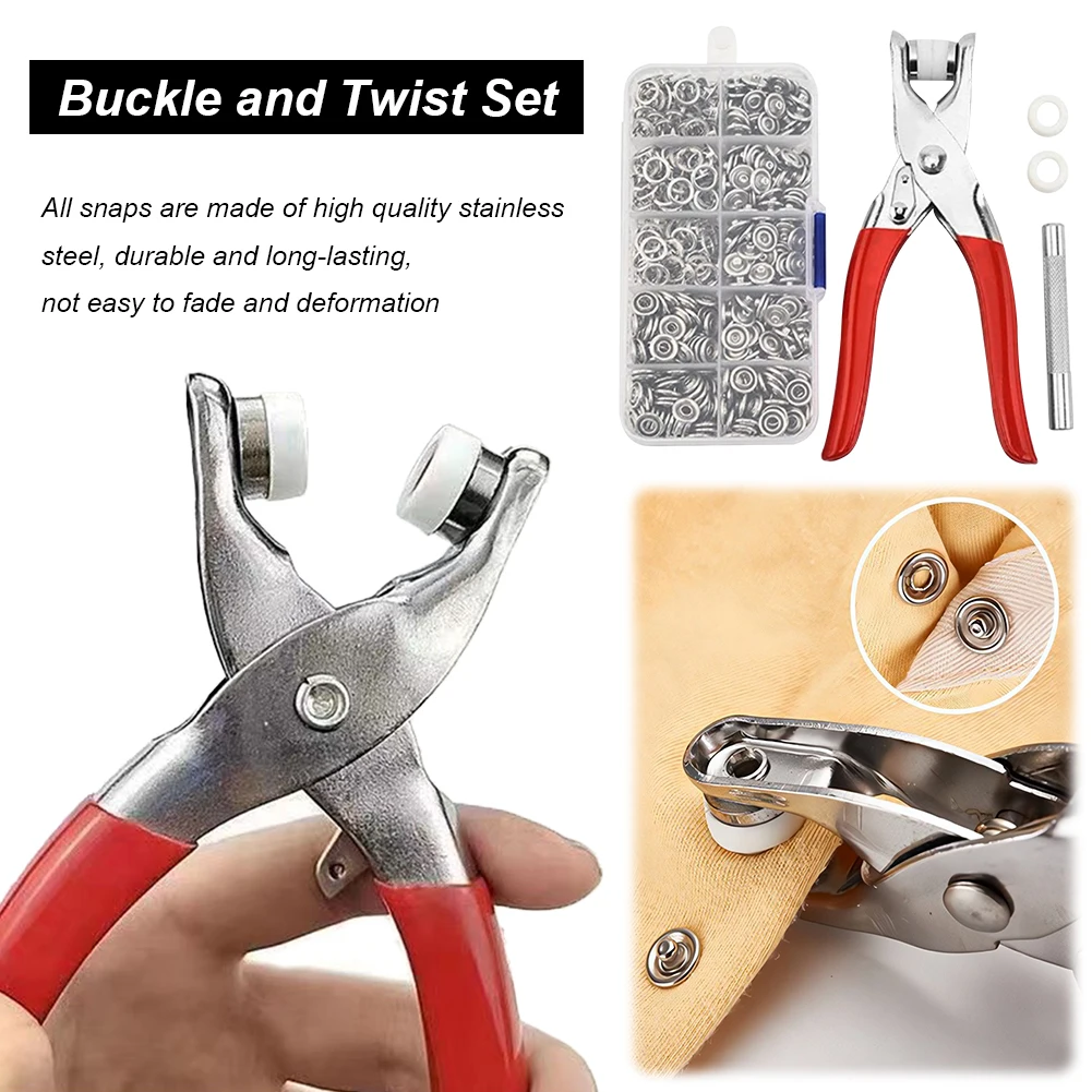 100-Set-Pearl-Snaps-for-Fabric-with-Snap-Pliers-Metal-Snap-Button-Kit ...