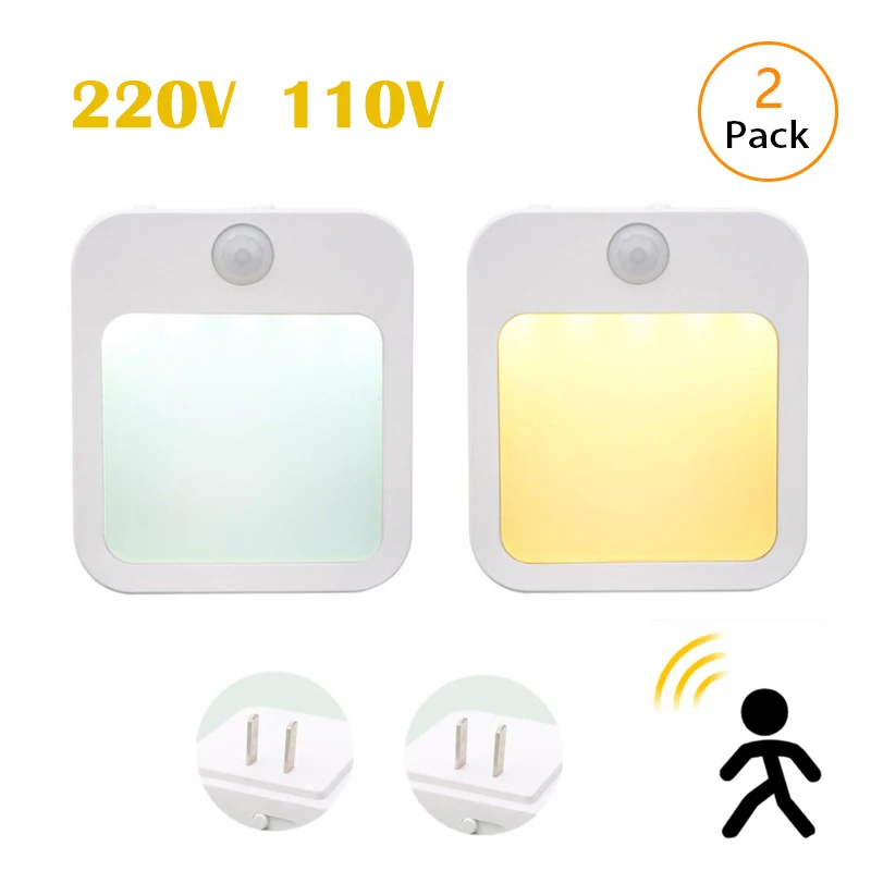 2pack-Motion-Sensor-LED-Night-Lights-EU-Plug-Dimmable-Cabinet-Light-For ...