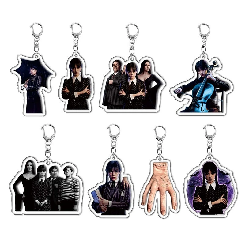 Classic Wednesday Addams keychain For Women Gothic Girl Punk Severed ...