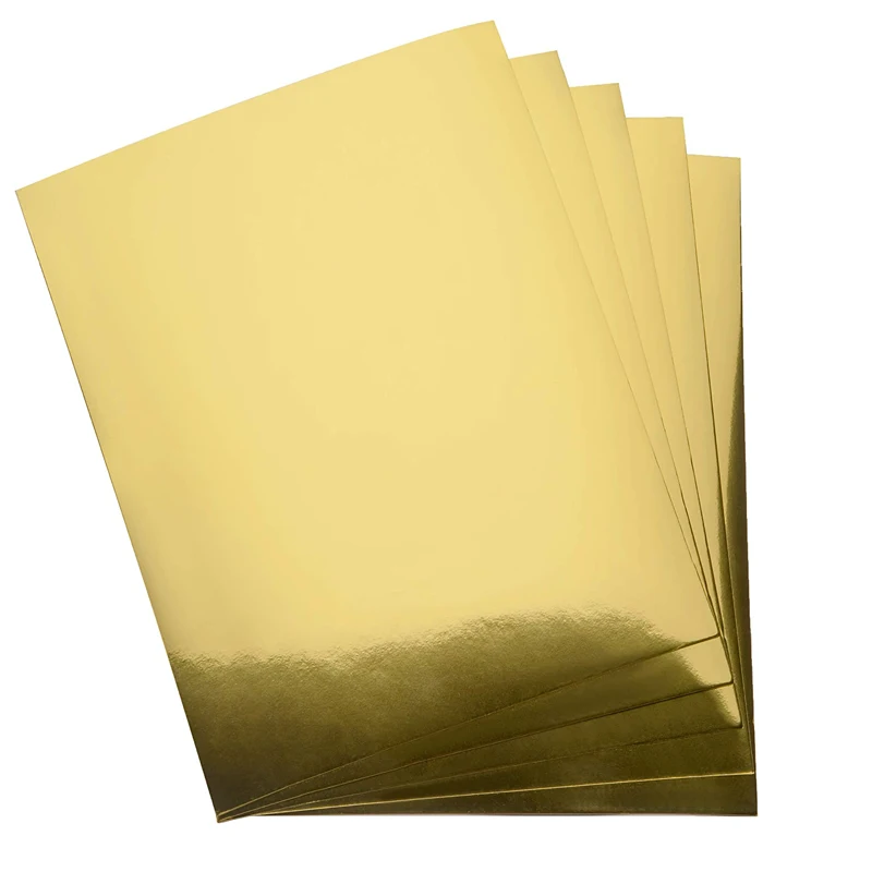Metallic Gold /Silver Paper Card stock Stationary Sheets 10Pcs Golden ...