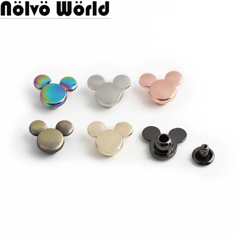 20-100PCS-12-5MM-Rainbow-Cute-Mouse-Metal-Chicago-Shoes-Round-Head ...