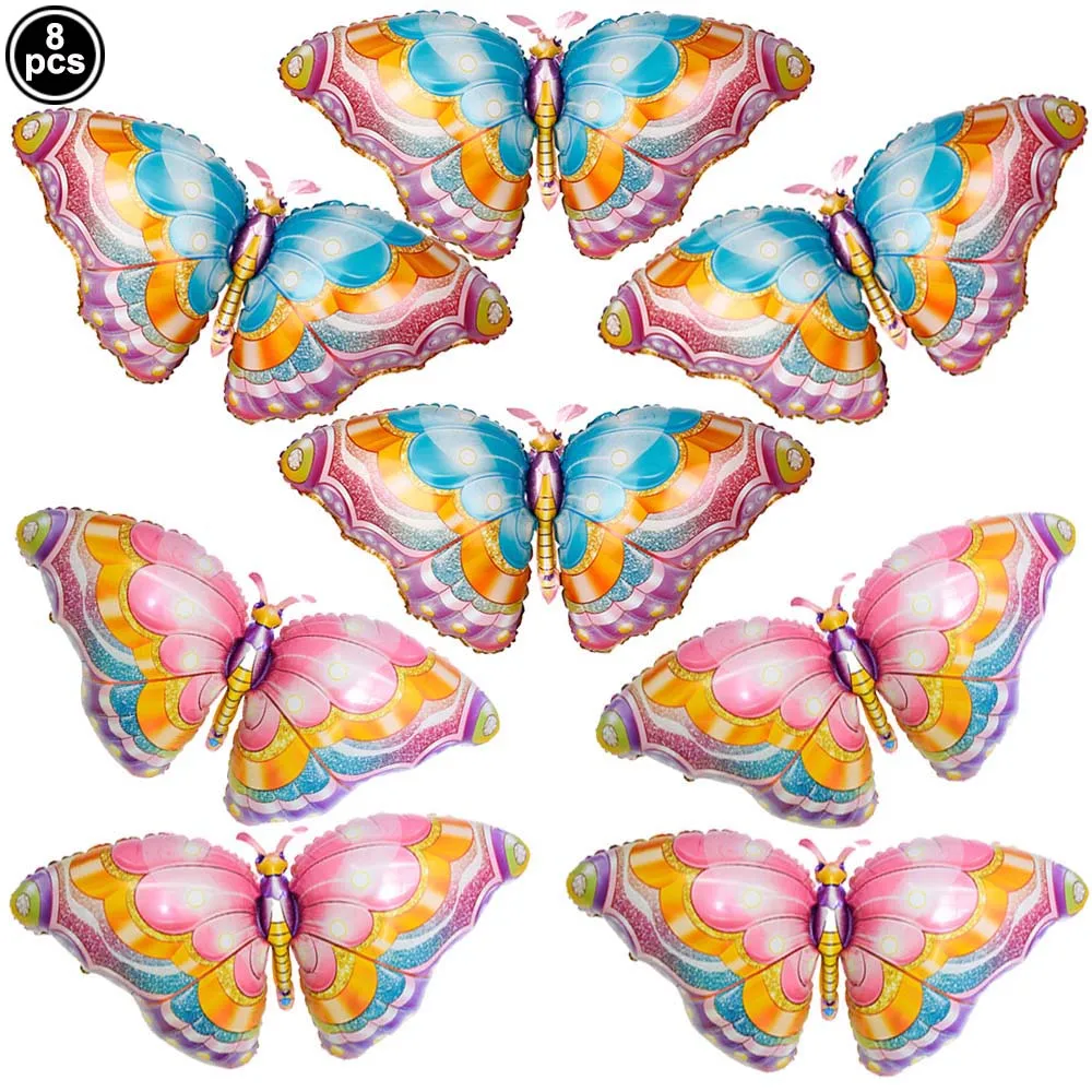 8Pcs-Butterfly-Balloons-Colorful-Butterfly-Foil-Balloons-Butterfly ...