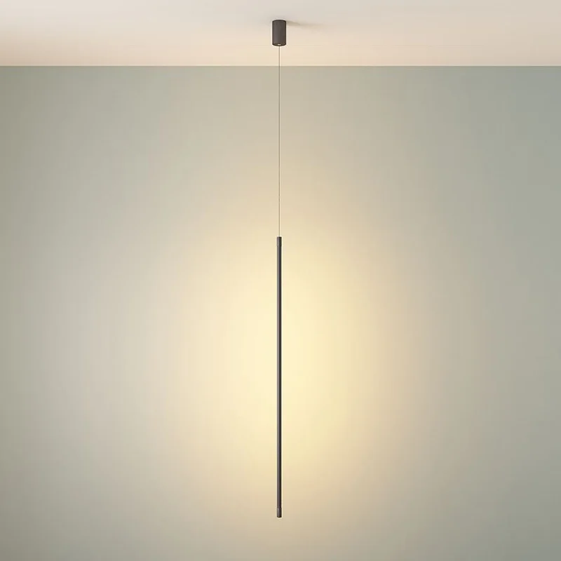 모던한 Led 펜던트 조명 기구 침실 머리맡 독서용 행잉 램프 거실 바 커피 데코 검정색 긴 샹들리에인테리어