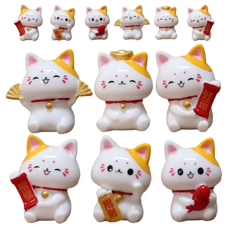 12Pcs-Miniature-Cat-Figurine-Realistic-Fortune-Cat-Figurines-Toys-Cat ...