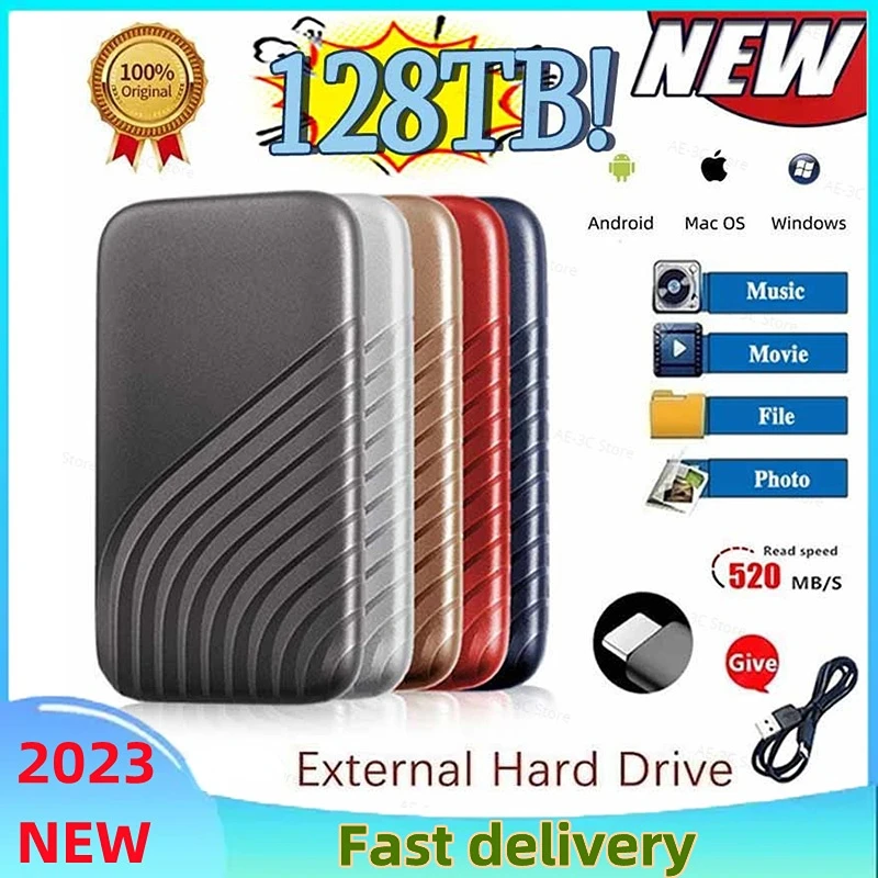 Portable Original High speed 2TB SSD 64TB 128TB External Hard Drive ...