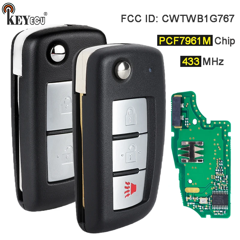 KEYECU-433-92MHz-PCF7961M-4A-Chip-CWTWB1G767-Flip-Remote-Key-Fob-for ...