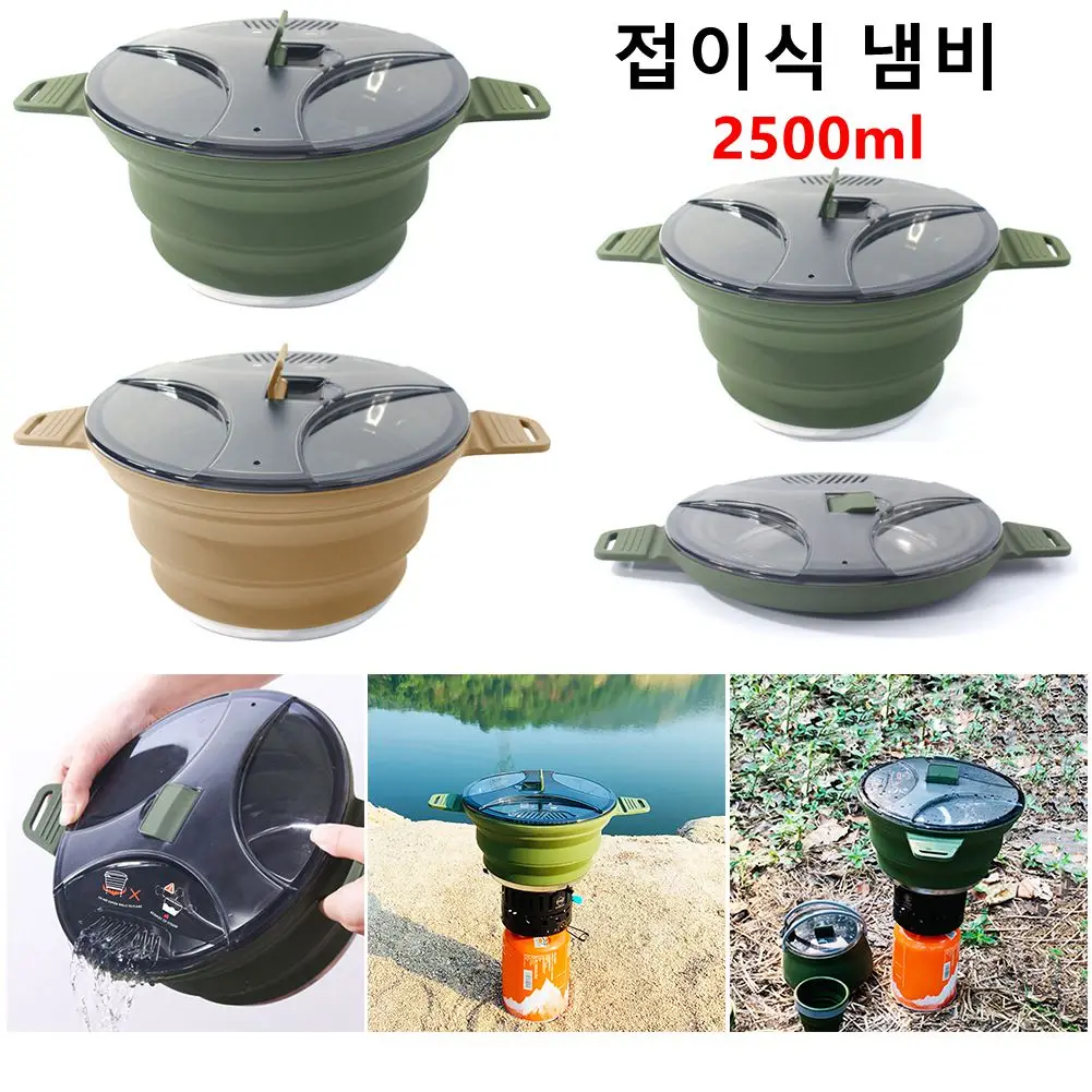 Foldable-Portable-Camping-Cook-Pot-with-Handle-Camping-Cookware-Pot-for ...