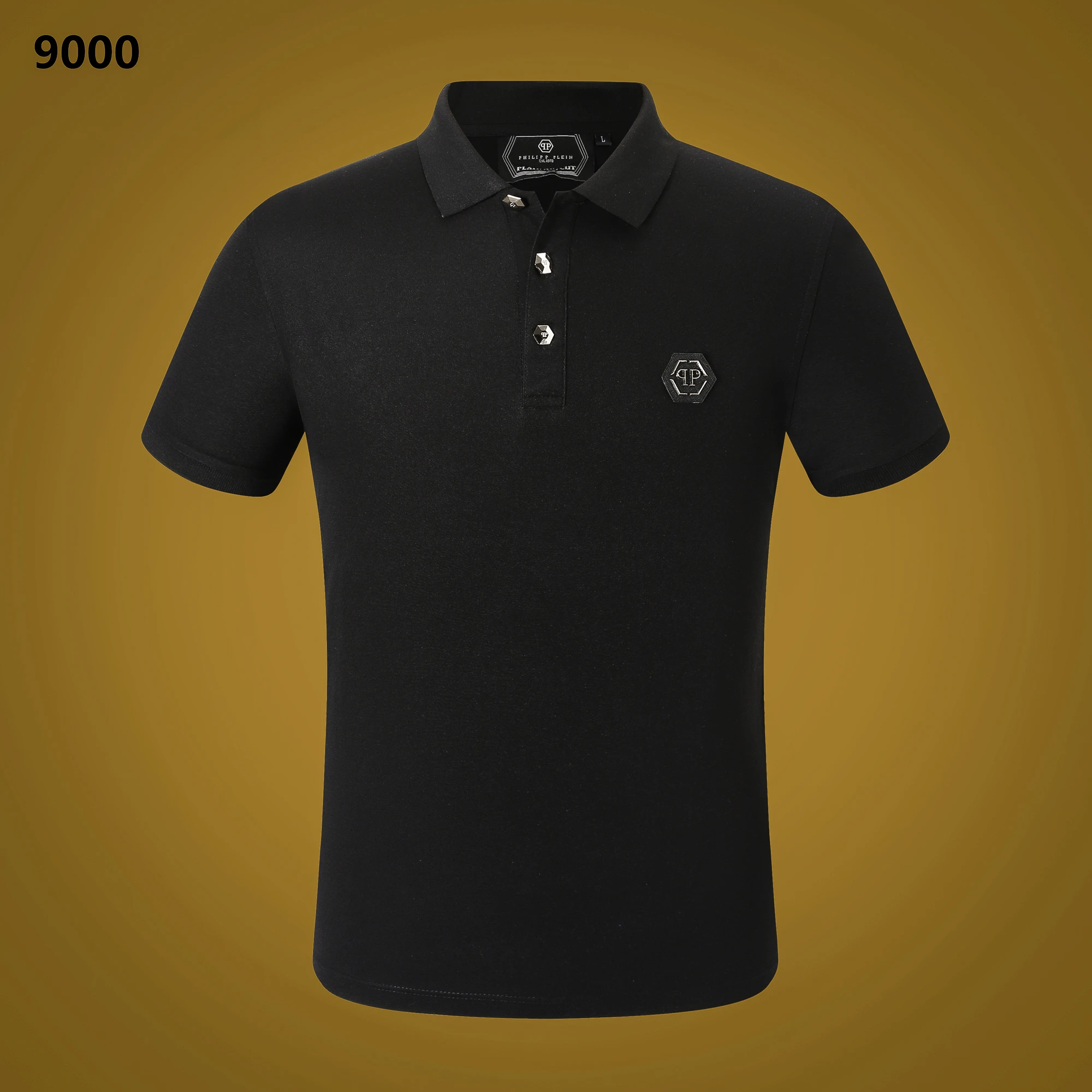 Strass dos homens Plein Polo PP Algodão Polo Shirt, Slim Casual Polos ...
