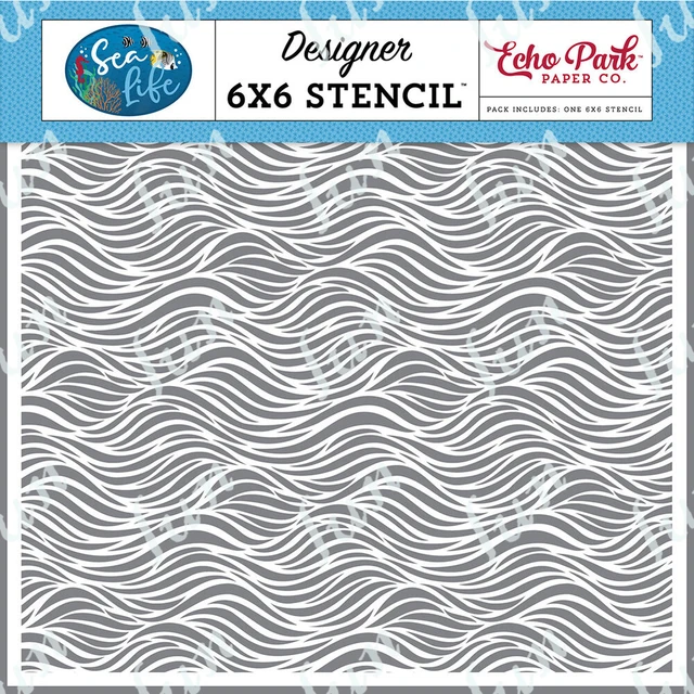 Ocean Wave Stencil Template