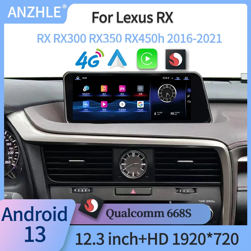 12-3-Car-Radio-For-Lexus-RX-Rx300-Rx350-Rx450h-Android-13-2016-2021-GPS ...