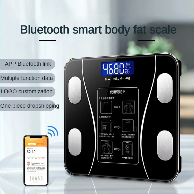 Bluetooth Body Fat Scale BMI Scales Smart Wireless Digital Bathroom ...