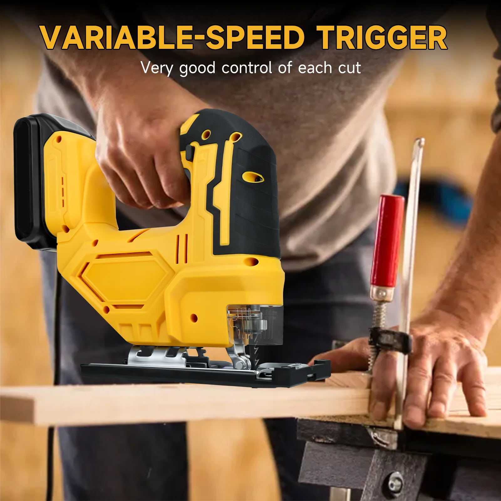Electric Jig Saw 2700RPM Cordless Jigsaw Woodworking Tool with 3 ...