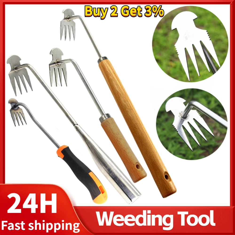Stainless-Steel-Garden-Weeder-Grass-Rooting-Loose-Soil-Hand-Weeding ...
