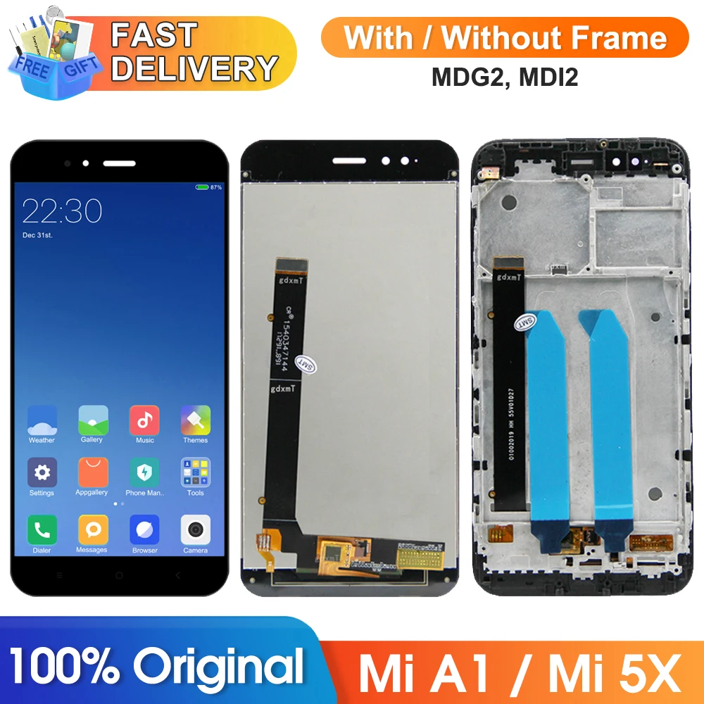 5.5 "Tela para Xiaomi Mi A1 MDG2 MDI2 Lcd Display Touch Screen Digitizer Assembly com Frame para ...