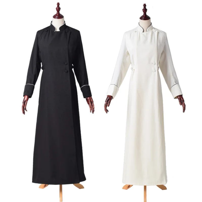 Black-Anglican-Cassock-for-Women-Religious-White-Medieval-Dress ...