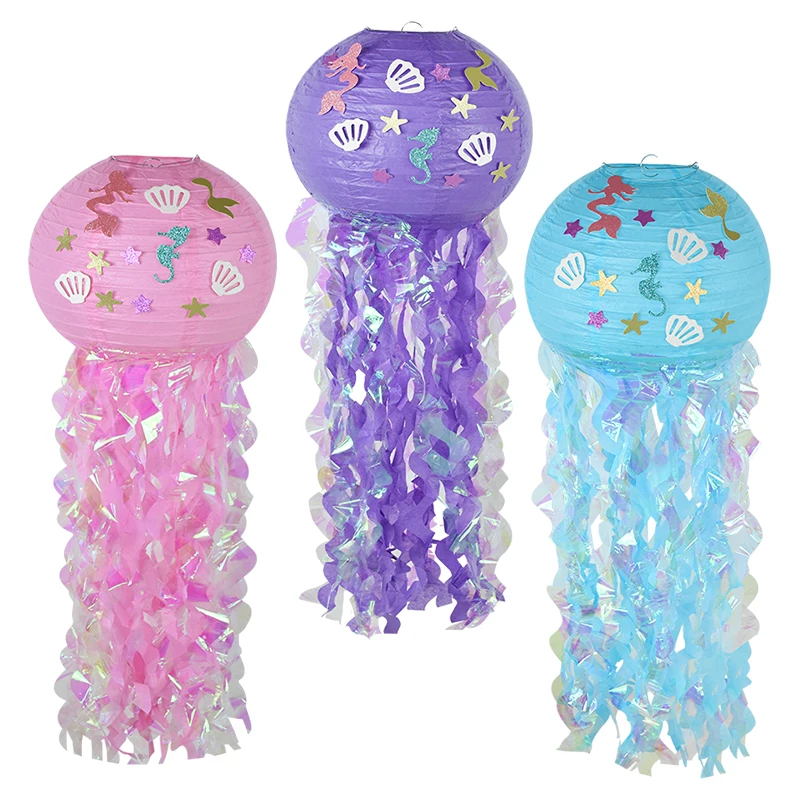 Mermaid-Jellyfish-Paper-Lantern-Decorations-Pink-Purple-Blue-Hanging ...