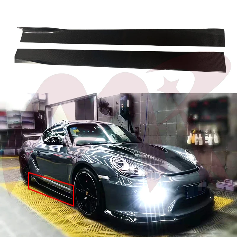 Real-Carbon-Fiber-Side-Skirts-Extension-Lip-Spoiler-Splitters-For ...