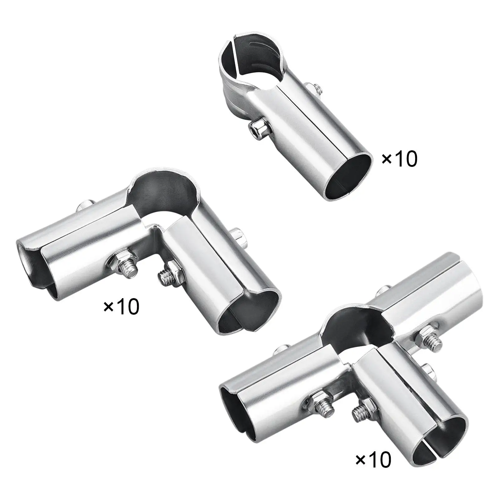 10x Stainless Steel Tube Connector 25mm Diameter Tube Pipe Fitting ...