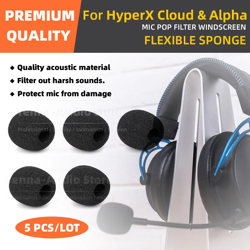For-Kingston-HyperX-Cloud-II-2-Alpha-S-Headphone-Mic-Pop-Filter-Cover ...