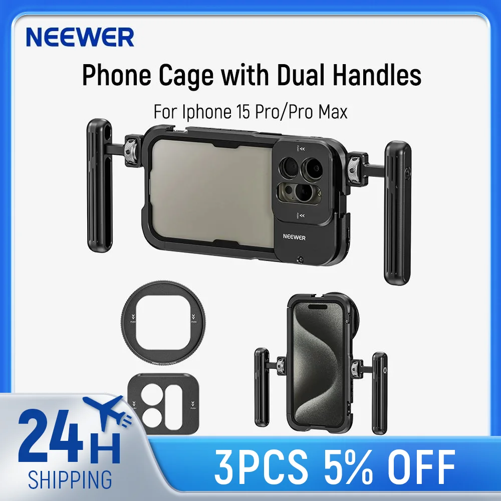 NEEWER-Phone-Cage-Video-Rig-with-Dual-Handles-For-iPhone-15-Pro-Pro-Max ...