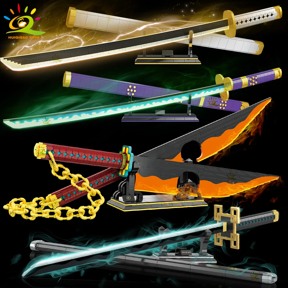 HUIQIBAO Samurai Sword Building Blocks Ninja Blade Katana Japanese ...