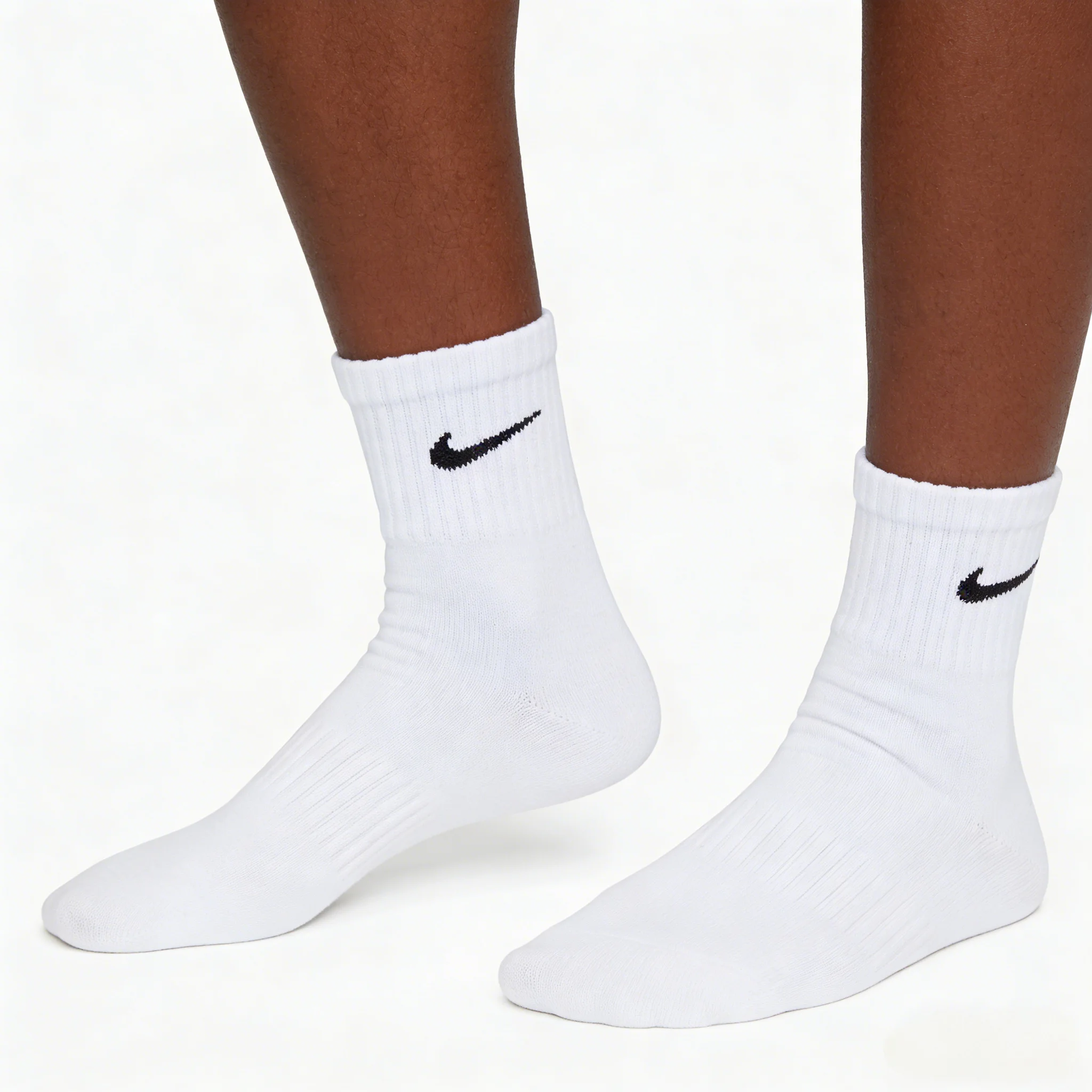 Nike Casual Cushioned Mid-Cut Basketball Socks Unisex Combo Pack White ...