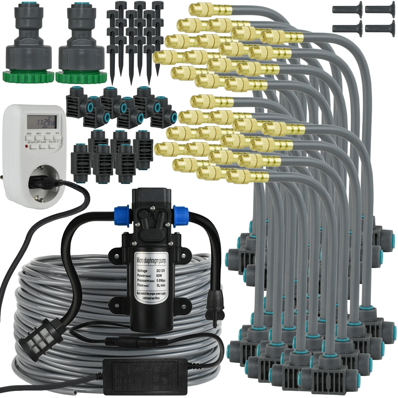 Felxiable-Misting-Cooling-System-Balc-o-Self-Priming-Pump-Timer-Kit ...