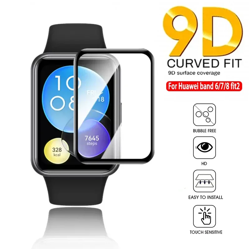 Protective Soft Glass For Huawei Watch Fit 2 Screen Protector 3D Curved ...