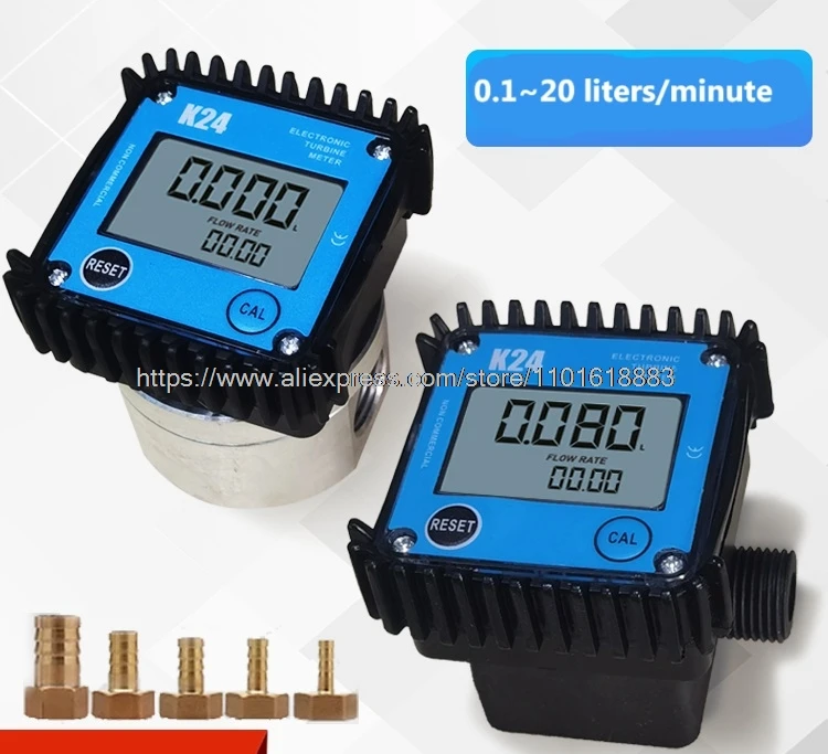 K24 Micro Flow Digital Display Meter Gear Flow Meter Diesel Oil Hydraulic Oil Soy Oil Water 0.2 ...