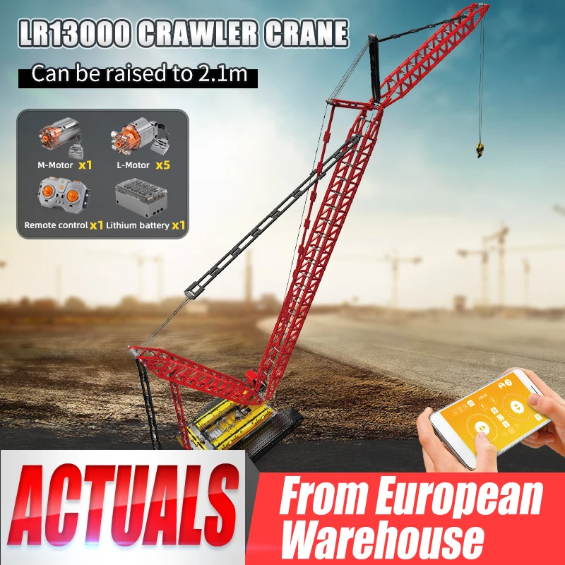 MOULD-KING-17015-Technical-Car-Toys-APP-RC-Motorized-Crawler-Crane-MOC ...
